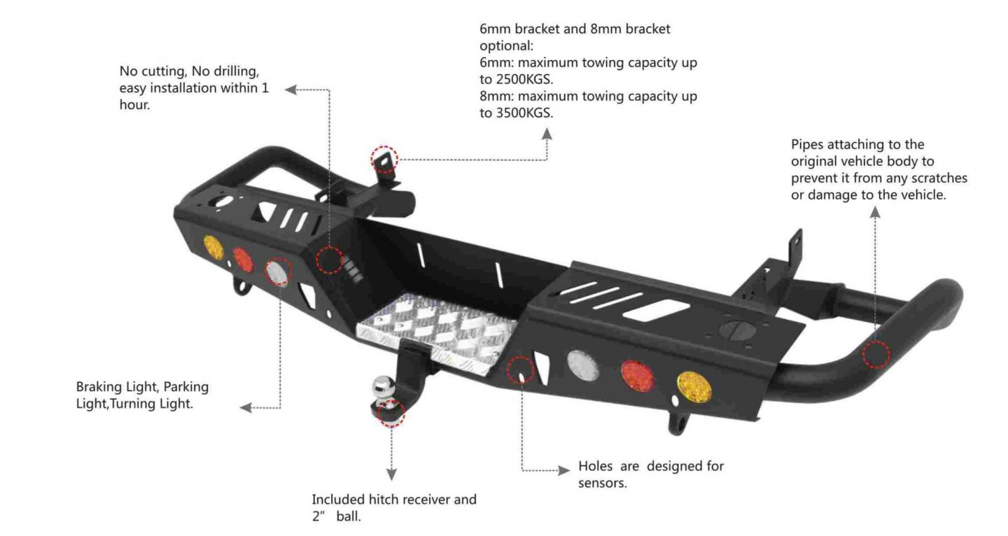 S1 REAR BUMPER ALL TYPE CAR | REAR BAR | BULLBAR 4X4