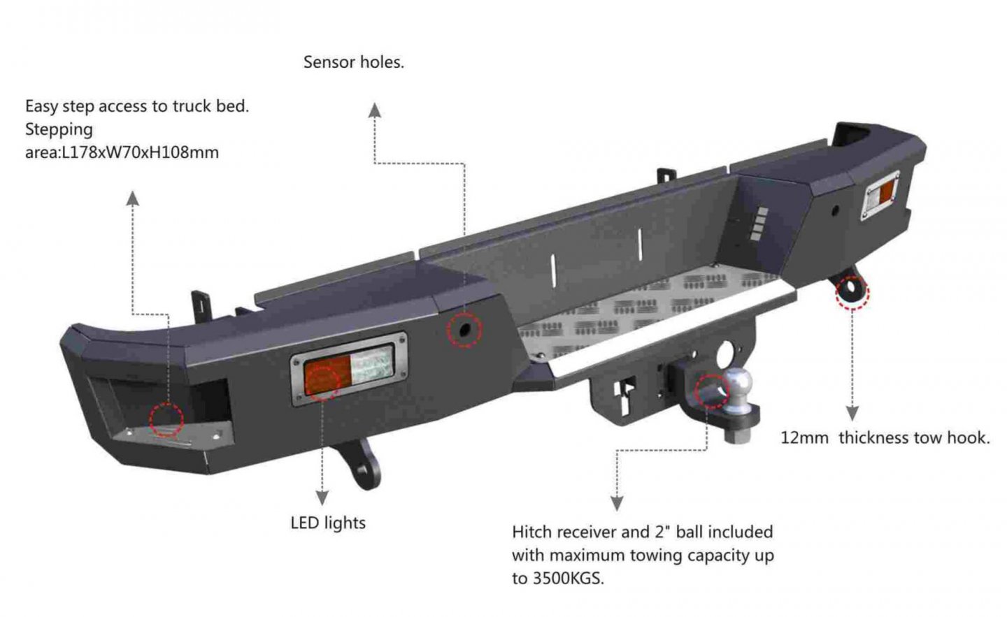 H1 REAR BUMPER ALL TYPE CAR | REAR BAR | BULLBAR 4X4